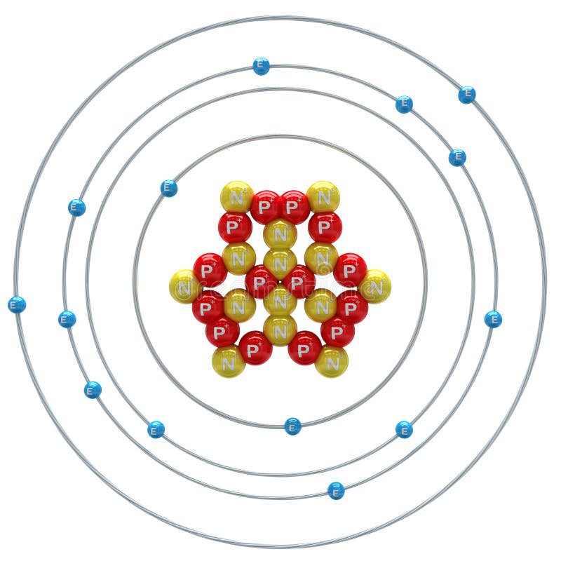 Silicium Atom On White Background Stock Illustration - Illustration of ...