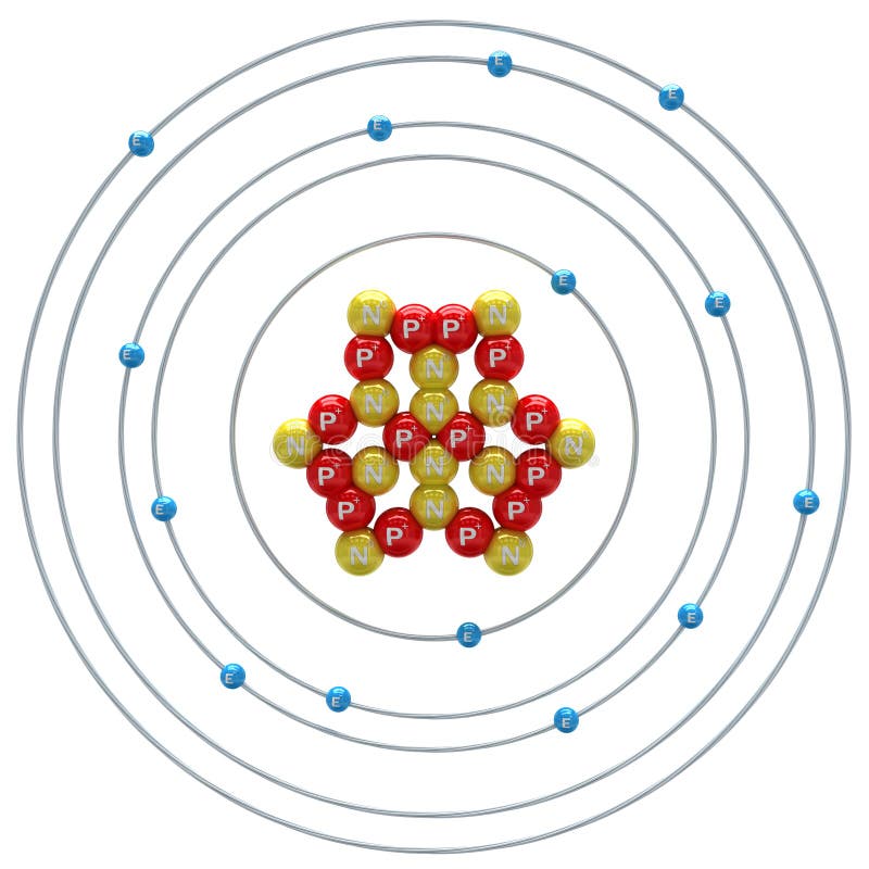 Silicium Atom on a White Background Stock Illustration - Illustration ...
