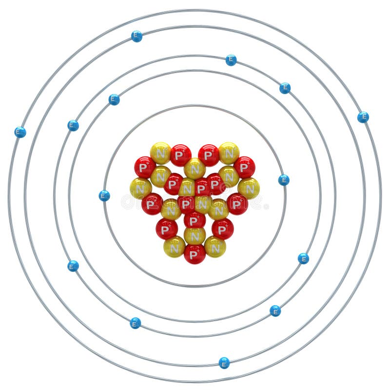 Silicium Atom On A White Background Stock Illustration - Illustration ...
