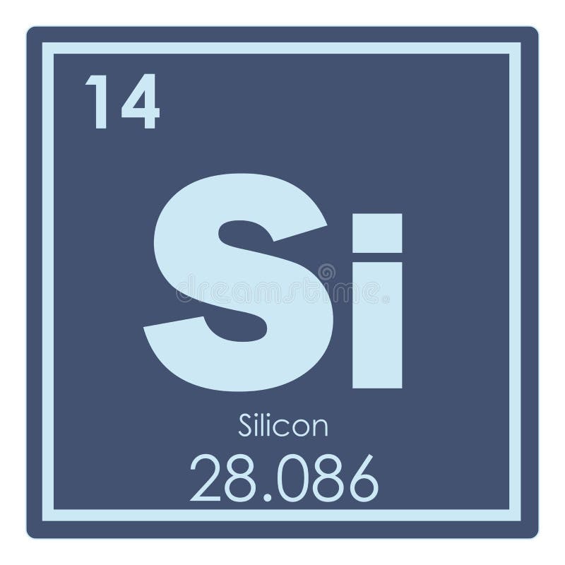Silicium Si Chemisch Element Siliciumteken Met Atoomnummer Chemische ...
