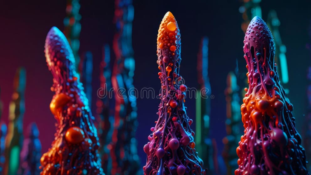 Silicon-based Lifeforms with Intricate, Vibrant Structures in a Surreal ...