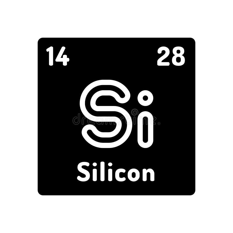 Silicon Chemical Element Glyph Icon Vector Illustration Stock ...