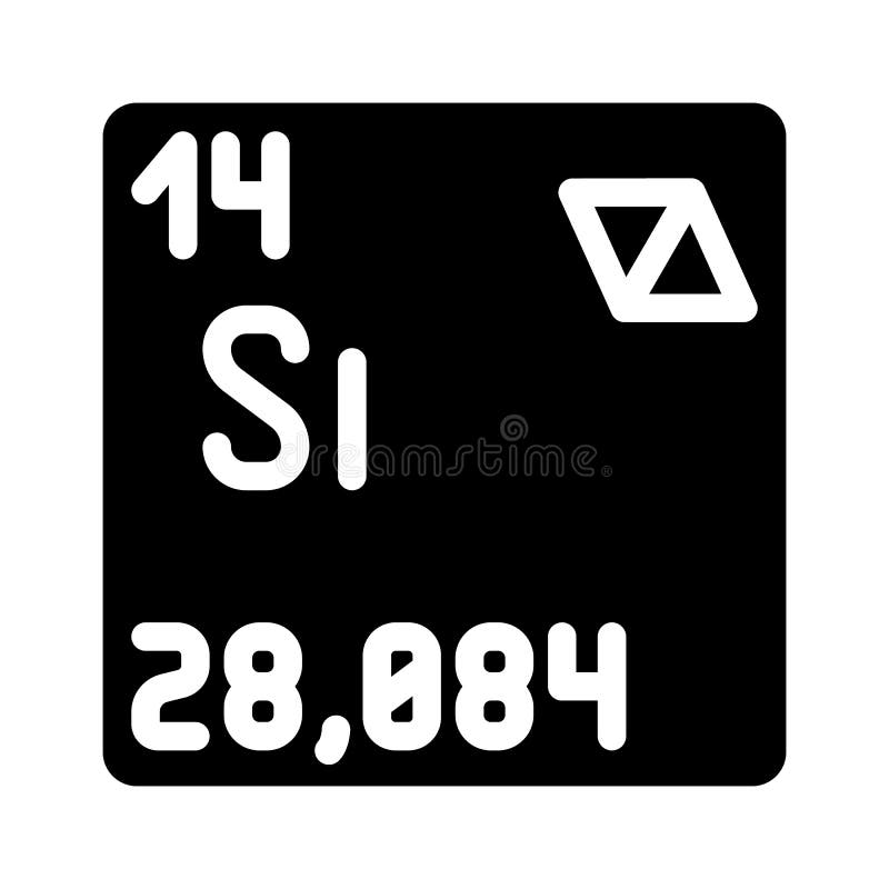 Silicon Chemical Element Glyph Icon Vector Illustration Stock Vector ...