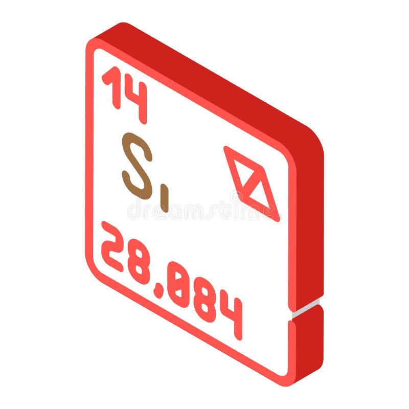 Silicon Chemical Element Isometric Icon Vector Illustration Stock ...