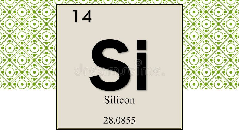 Silicon Chemical Element Symbol on Green Pattern Background Stock ...