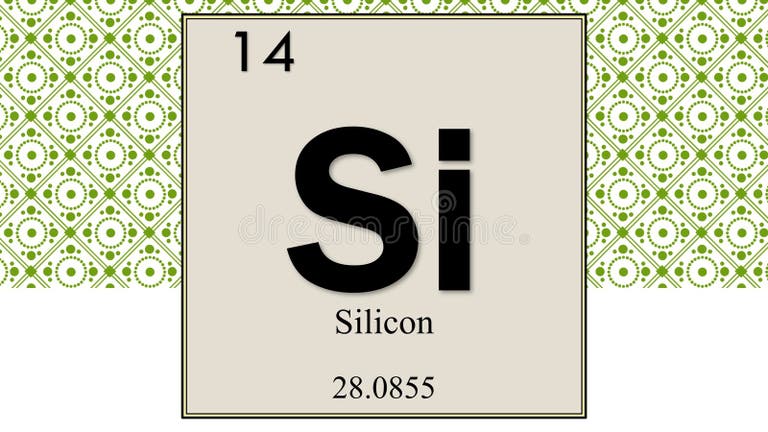 Silicon Chemical Element Symbol on Green Pattern Background Stock ...