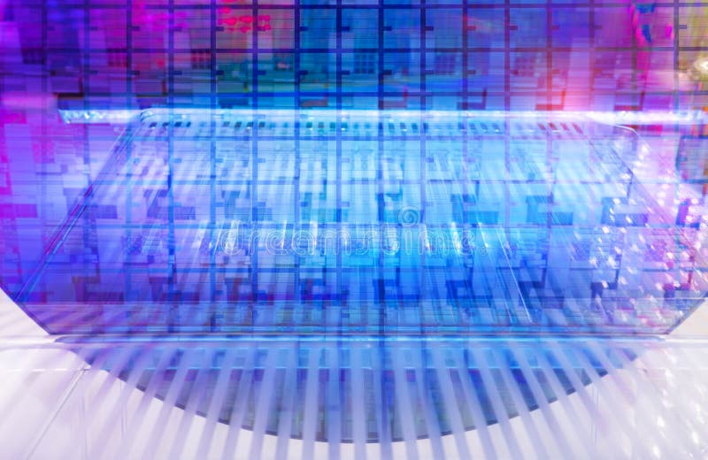 Silicon Chip Wafer Reflecting Different Colors Stock Image - Image of ...