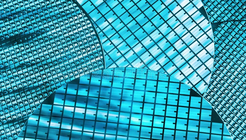 Silicon Chip Wafer Reflecting Colors Stock Image - Image of invention ...