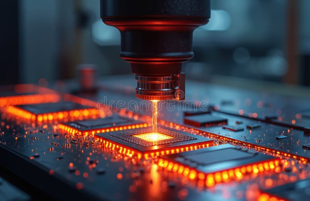 Silicon Die Extracted from Semiconductor Wafer. Computer Chip ...