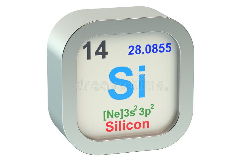 Si Symbol. Silicon Chemical Element Stock Illustration - Illustration ...