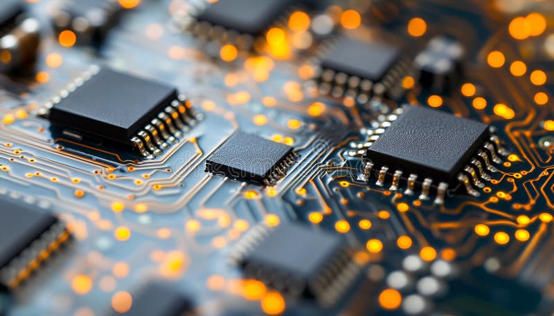 Silicon Microchips on a Circuit Board Symbolize Us-china Tech Rivalry ...