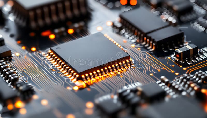 Silicon Microchips on a Circuit Board Symbolize Us-china Tech Rivalry ...