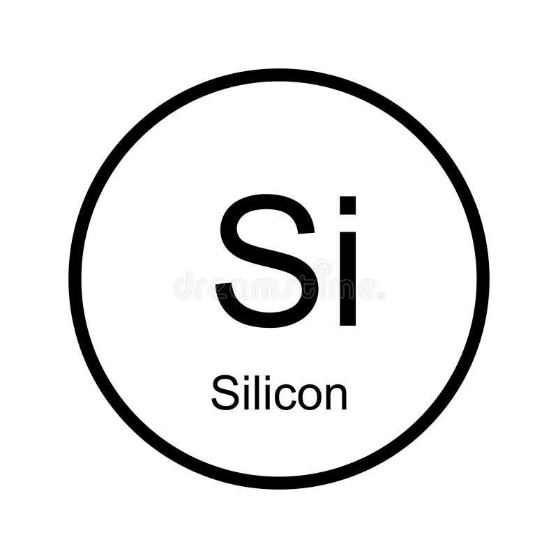 Silicon Periodic Atom Chemical Symbol Icon Stock Illustration ...