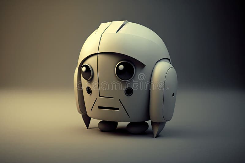 Silicon Robot with Sad Expression in Form of Human Face Stock ...