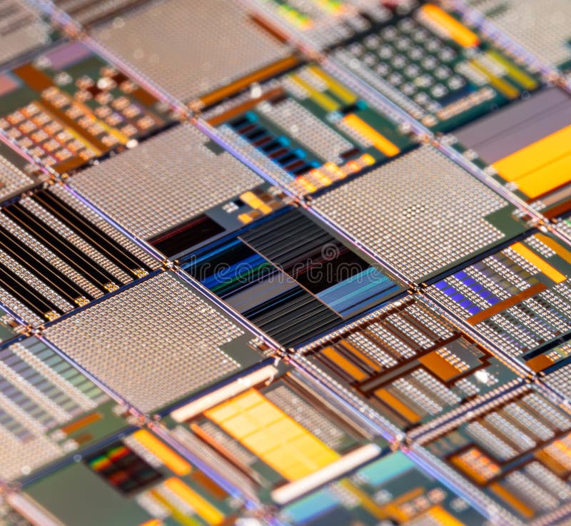 Silicon Semiconductor Wafer Close-up. in Electronics, a Wafer Also ...