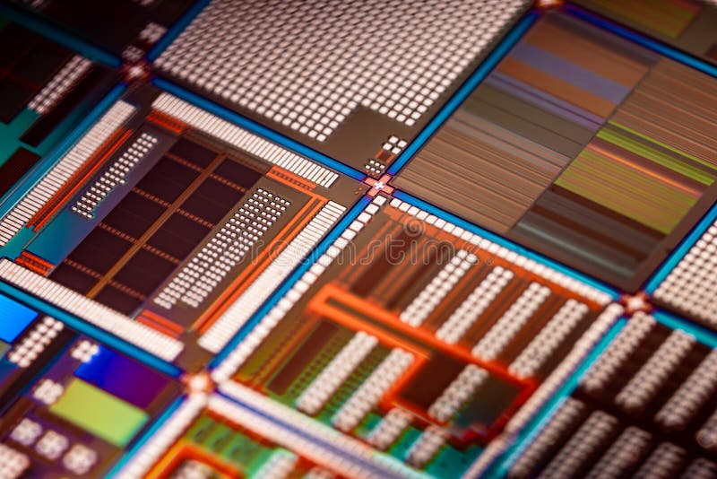 Silicon Semiconductor Wafer Close-up. in Electronics, a Wafer Also ...