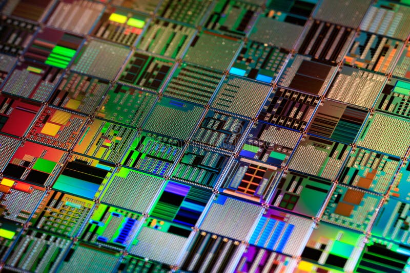 Silicon Semiconductor Wafer Close-up. in Electronics, a Wafer Also ...