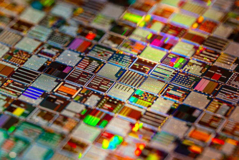 Silicon Semiconductor Wafer Close-up. in Electronics, a Wafer Also ...