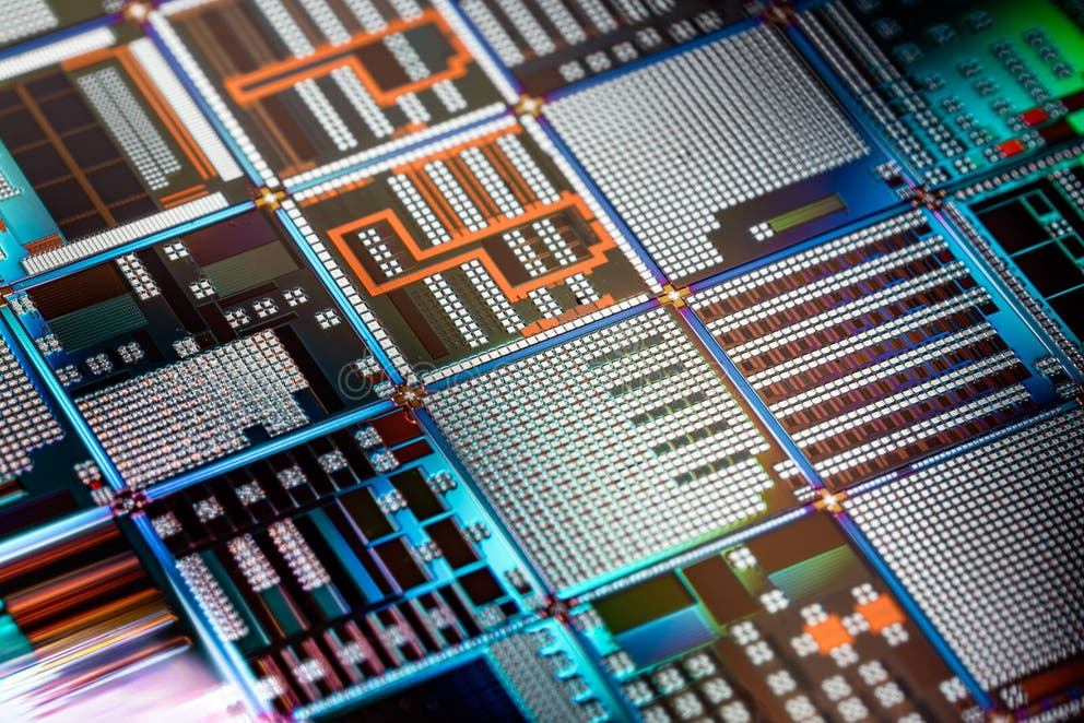 Silicon Semiconductor Wafer Close-up. in Electronics, a Wafer Also ...