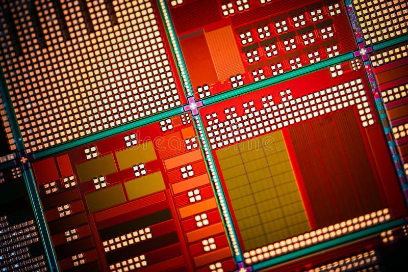 Silicon Semiconductor Wafer Close-up. in Electronics, a Wafer Also ...
