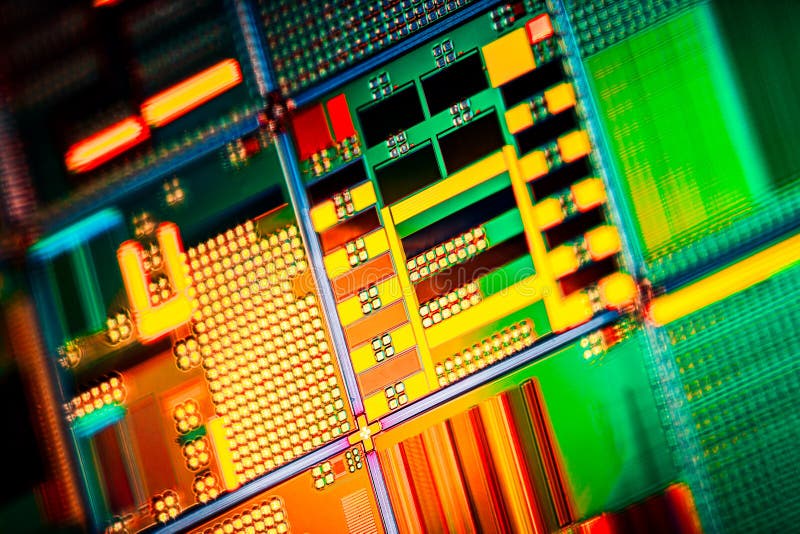 Silicon Semiconductor Wafer Close-up. in Electronics, a Wafer Also ...