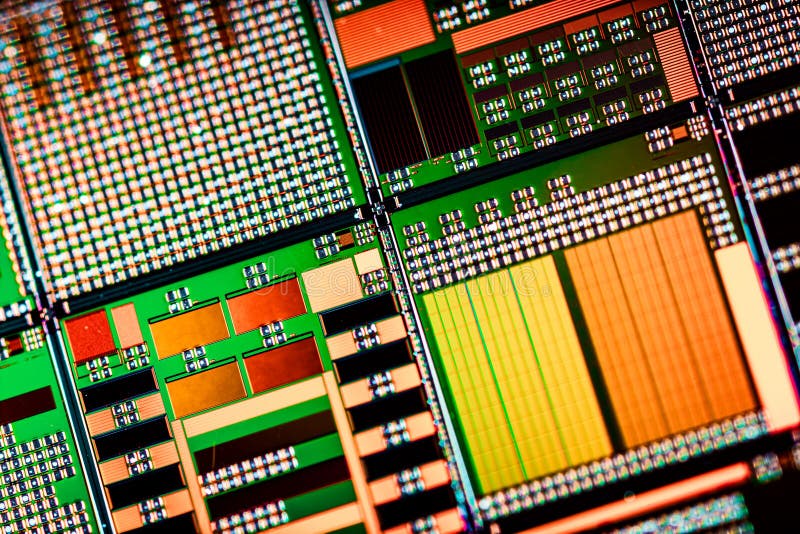 Silicon Semiconductor Wafer Close-up. in Electronics, a Wafer Also ...