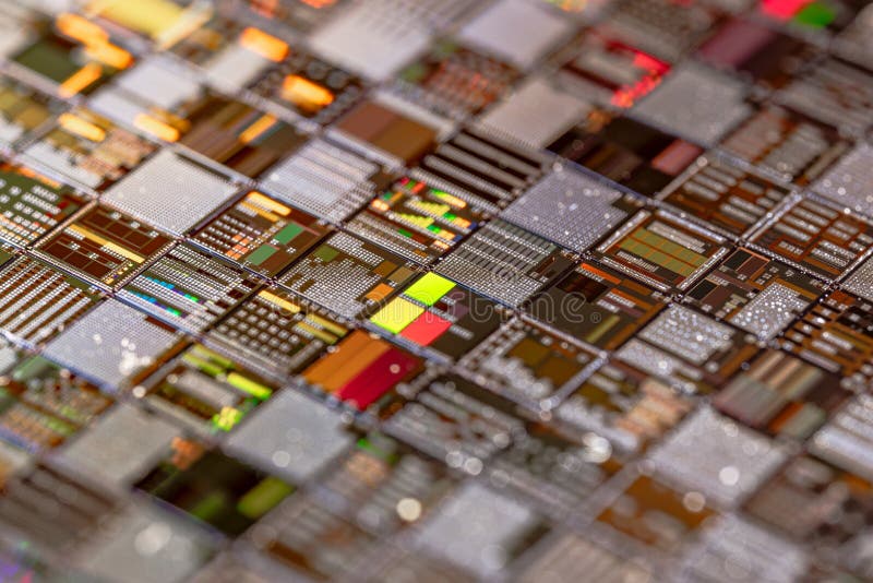 Silicon Semiconductor Wafer Close-up. in Electronics, a Wafer Also ...