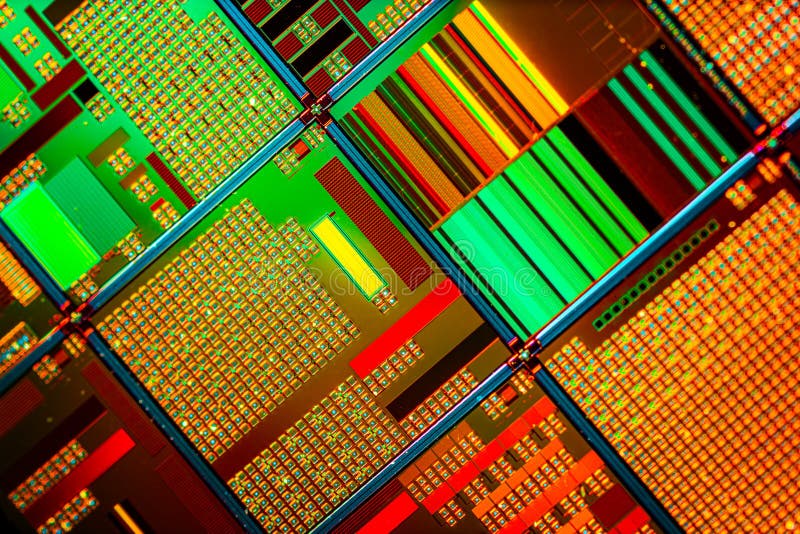 Silicon Semiconductor Wafer Close-up. in Electronics, a Wafer Also ...