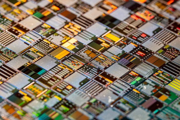 Silicon Semiconductor Wafer Close-up Stock Photo - Image of equipment ...