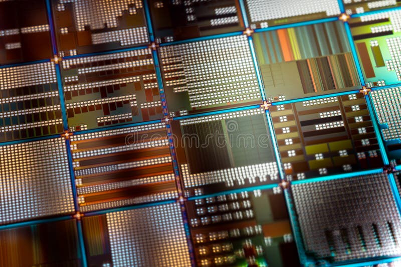 Silicon Semiconductor Wafer Close-up. in Electronics, a Wafer Also ...