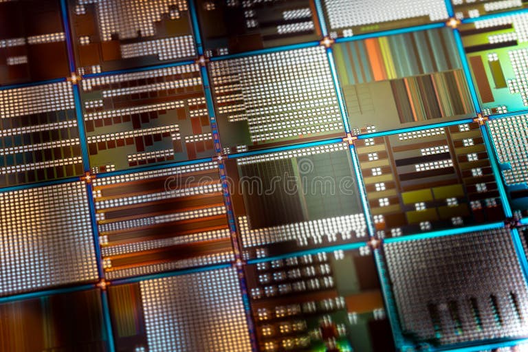 Silicon Semiconductor Wafer Close-up. in Electronics, a Wafer Also ...