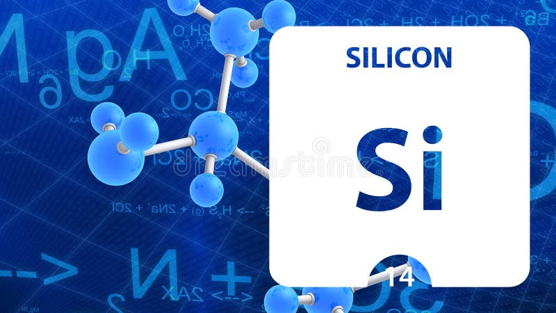 Silicon Si, Chemical Element Sign. 3D Rendering Isolated on White ...