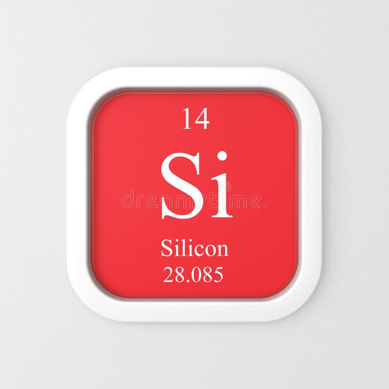 Silicon Symbol on Red Rounded Square Stock Illustration - Illustration ...