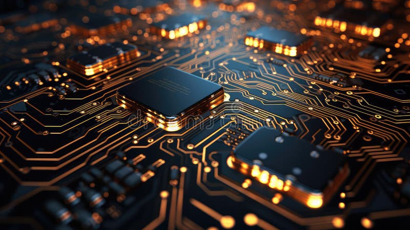 Silicon tech textures stock illustration. Illustration of microchip ...