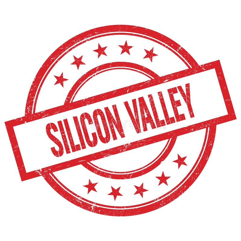 SILICON VALLEY Text Written on Red Grungy Round Stamp Stock ...