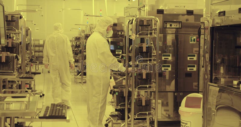 Silicon Wafer Manufacturing Process in a Clean Room Stock Video - Video ...
