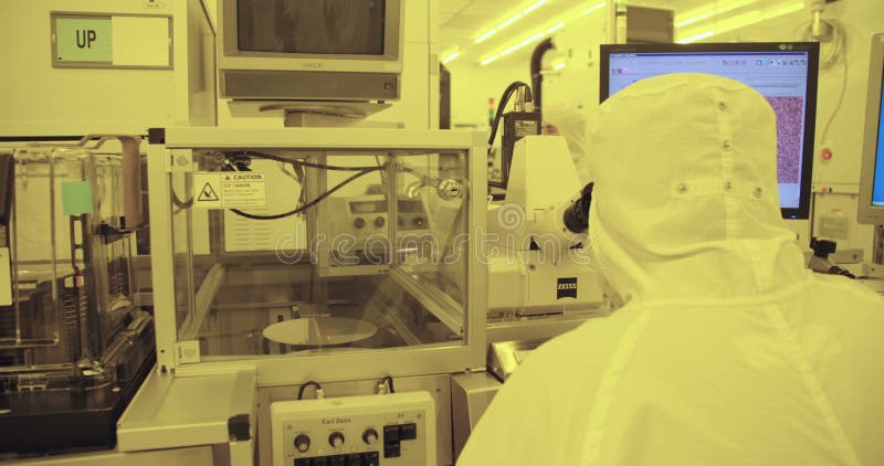 Silicon Wafer Manufacturing Process in a Clean Room Stock Video - Video ...