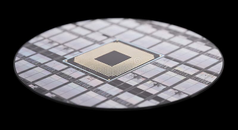 Silicon Wafer Microchip Technology Stock Illustration - Illustration of ...
