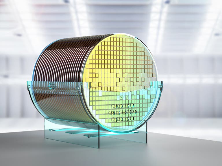 Silicon Wafer Plates for Semiconductor Manufacturing Stock Illustration ...