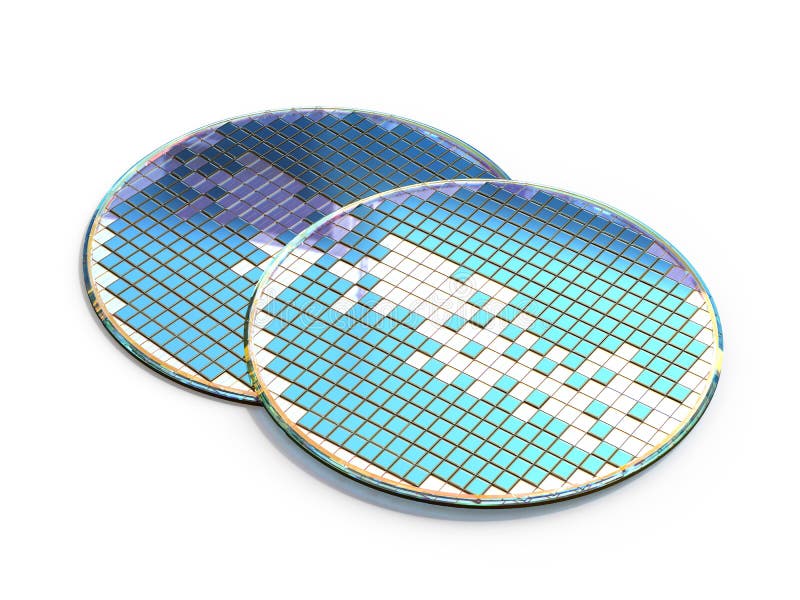 Silicon Wafer Plates for Semiconductor Manufacturing Stock Illustration ...