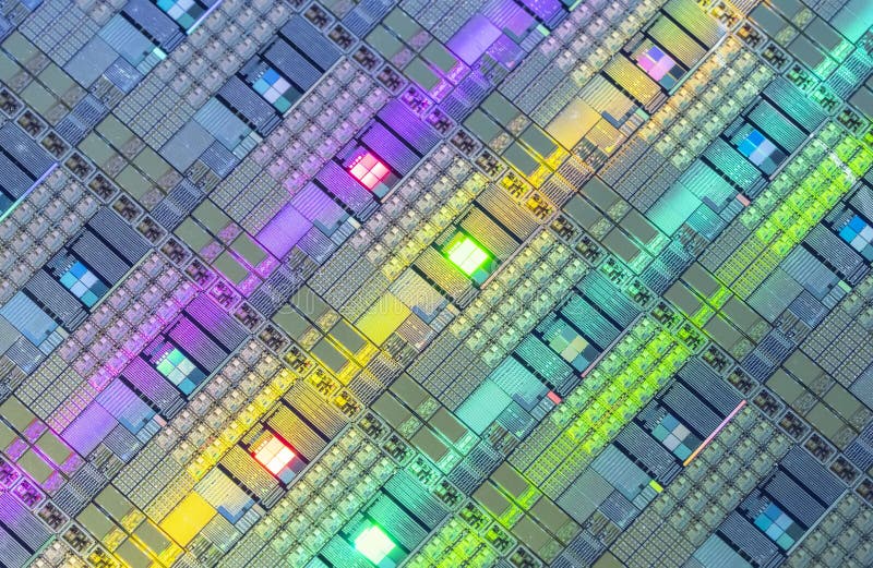 Silicon Wafers and Microcircuits,slice of Semiconductor Material, Stock ...