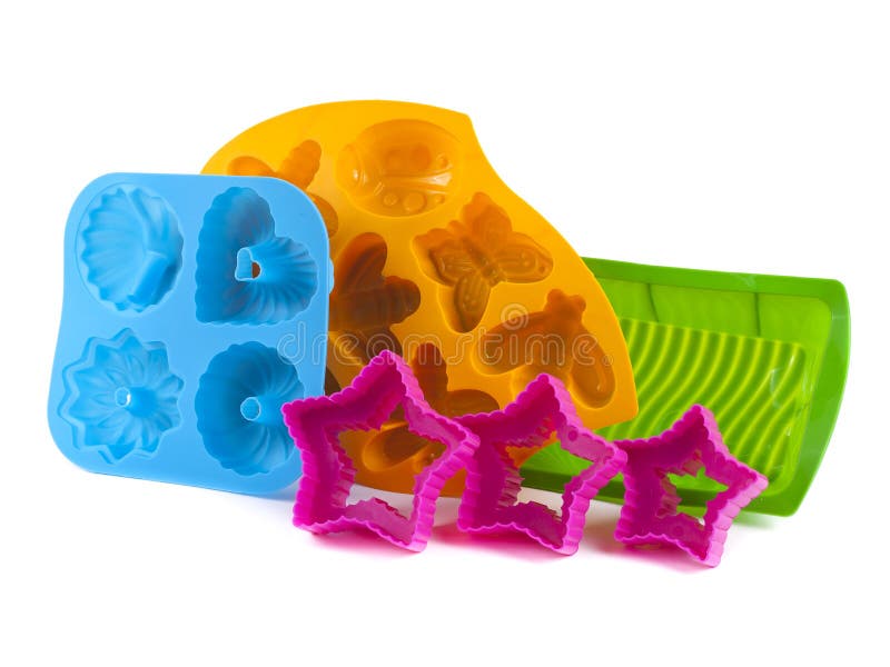 Silicone Forms for Preparing Dessert on White Background Stock Image ...