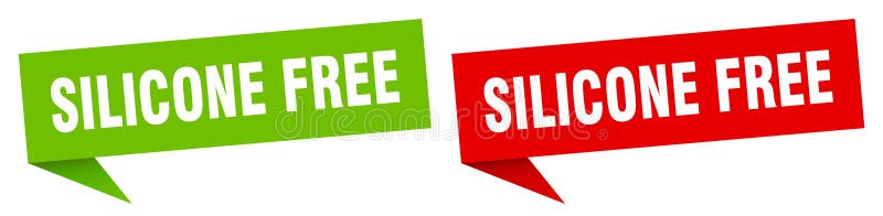 Silicone Free Banner. Silicone Free Speech Bubble Label Set Stock ...