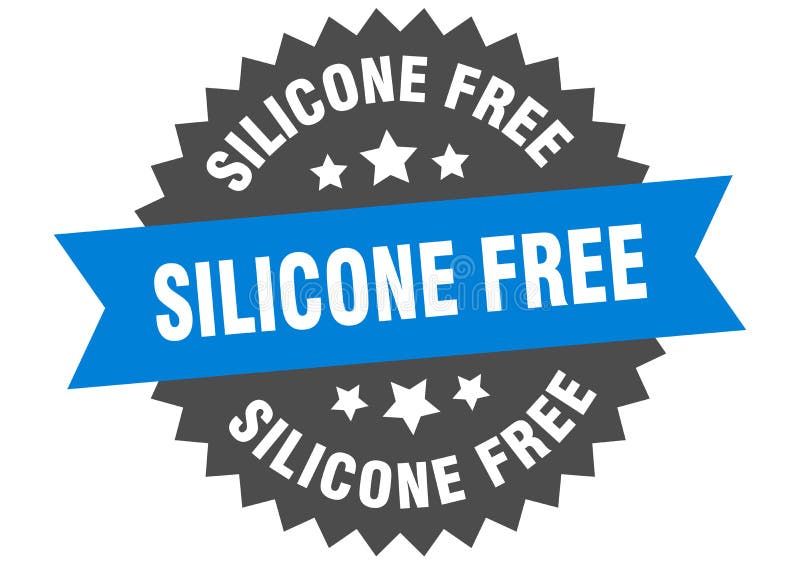 Silicone Free Round Ribbon Isolated Label. Silicone Free Sign Stock ...