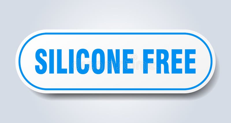 Silicone Free Sign. Rounded Isolated Button. White Sticker Stock Vector ...