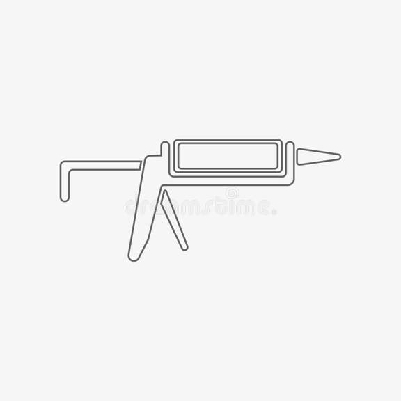 Silicone gun vector icon stock vector. Illustration of sealant - 105237176