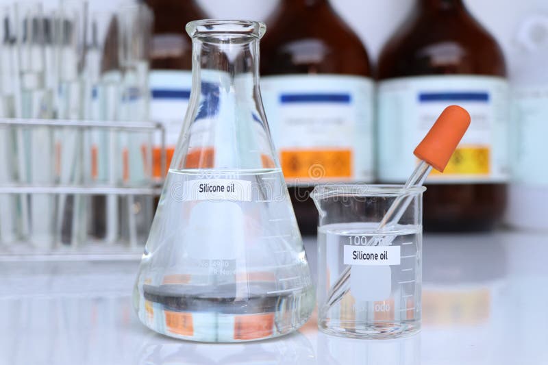 Silicone Oil in Container, Chemical Analysis in Laboratory Stock Image ...