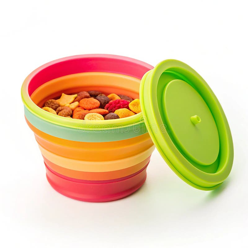 Silicone Snack Cup Flaps Easy Access Stock Illustration - Illustration ...