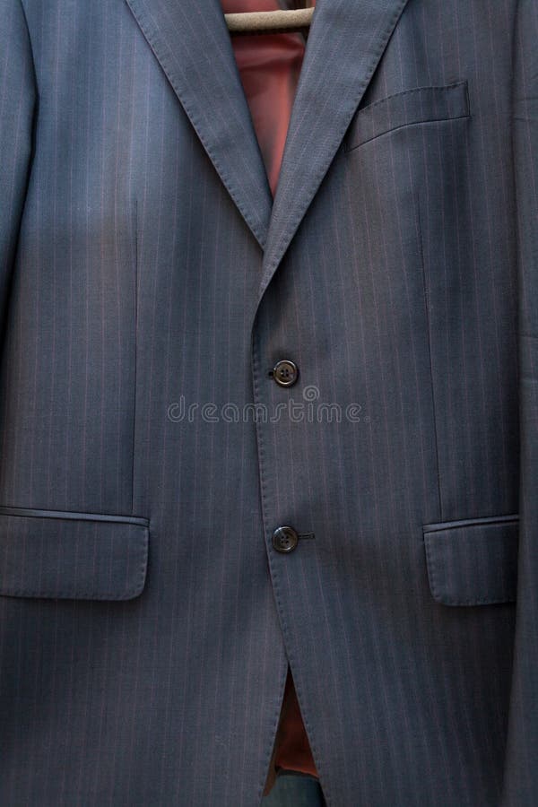Silk Blue Jacket with Stripes Stock Image - Image of display, clothing ...