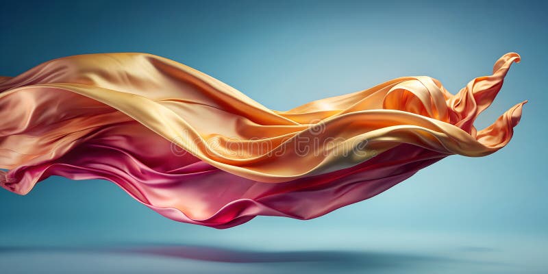 Silk Cloth Flying in the Wind Textile Wave Creative AI Stock Photo ...